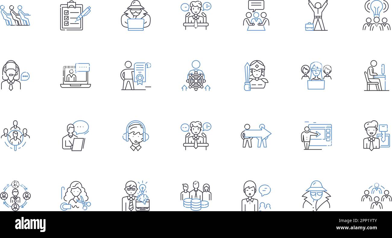 Exercise area line icons collection. Cardio, Strength, Yoga, Pilates ...