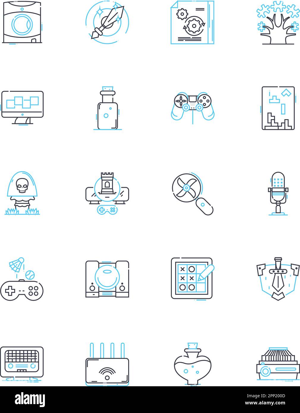 Console market linear icons set. Playstation, Xbox, Nintendo, Gaming ... Console market linear icons set. Playstation, Xbox, Nintendo, Gaming ...
