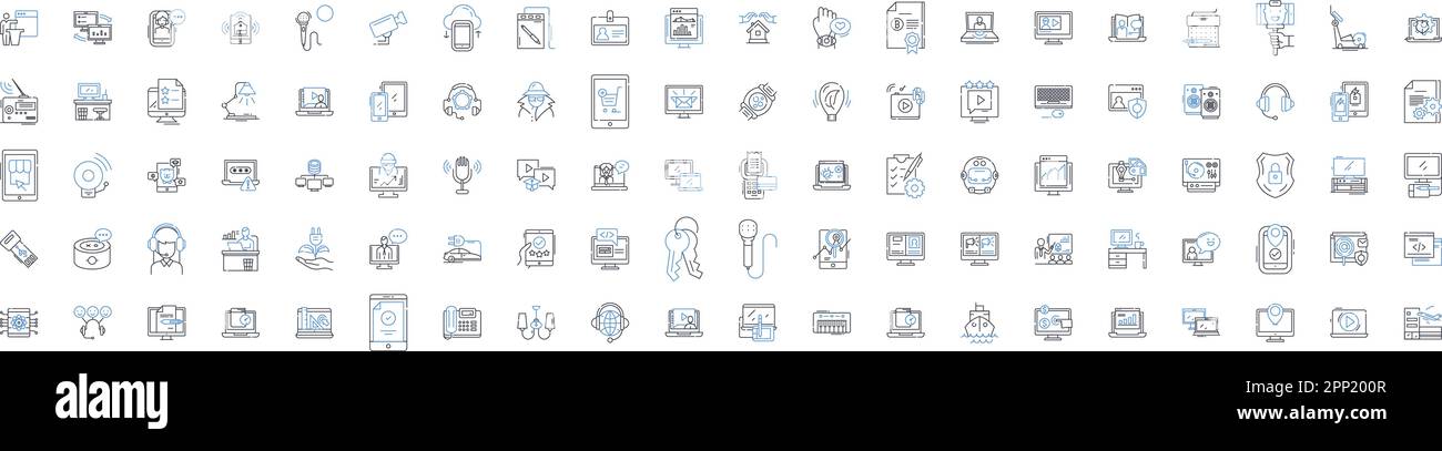 Gadgets line icons collection. Innovation, Technology, Wireless, Smart ...