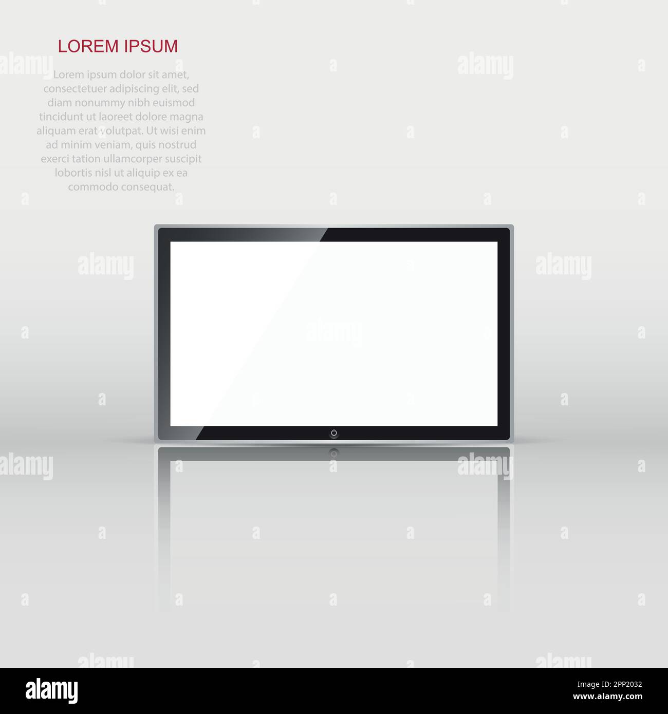 Vector Tv icon in flat style. Television sign illustration pictogram ...