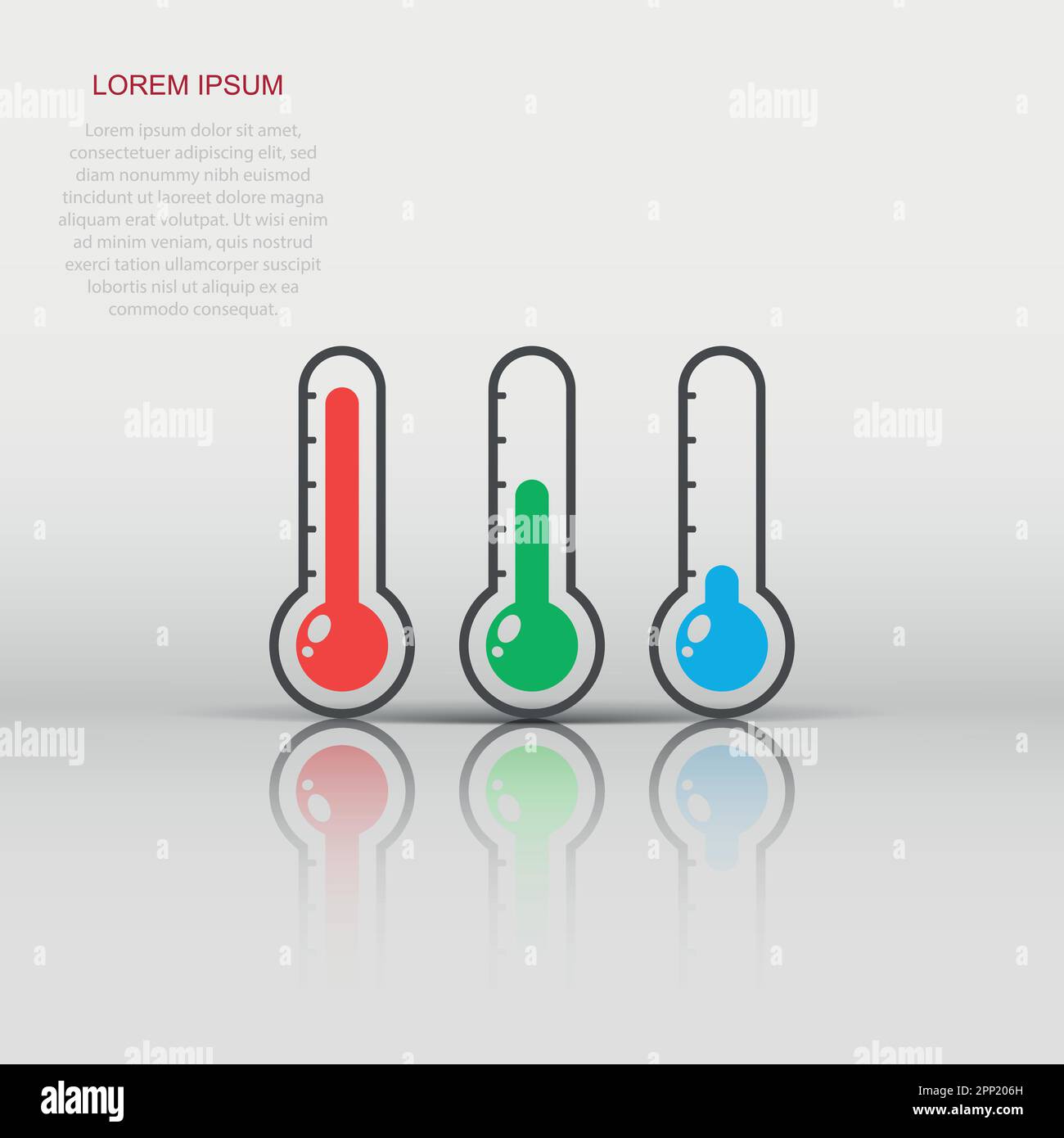 Vector thermometer icon in flat style. Goal sign illustration pictogram ...