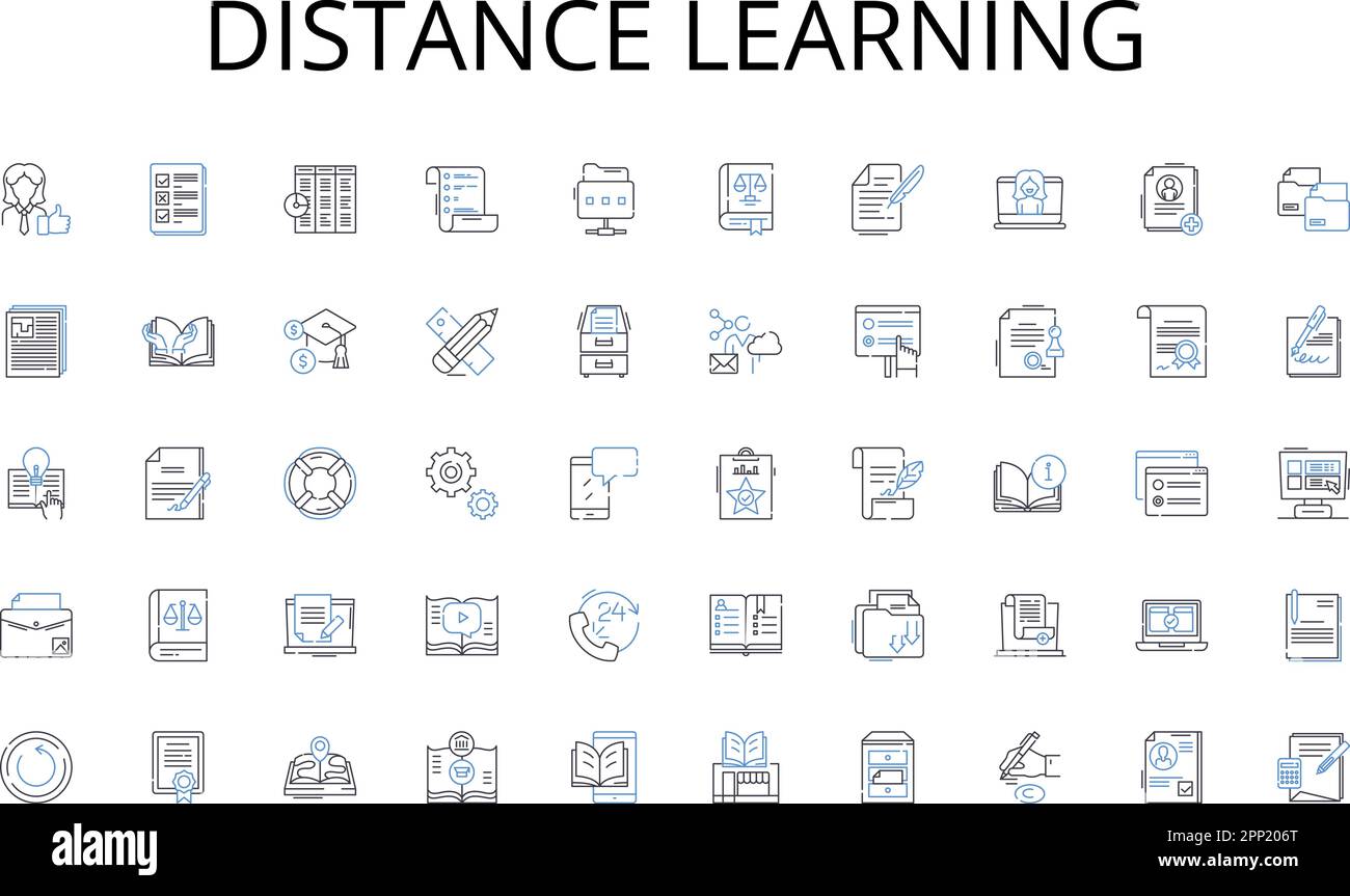 distance learning line icons collection. Medicine, Law, Education ...