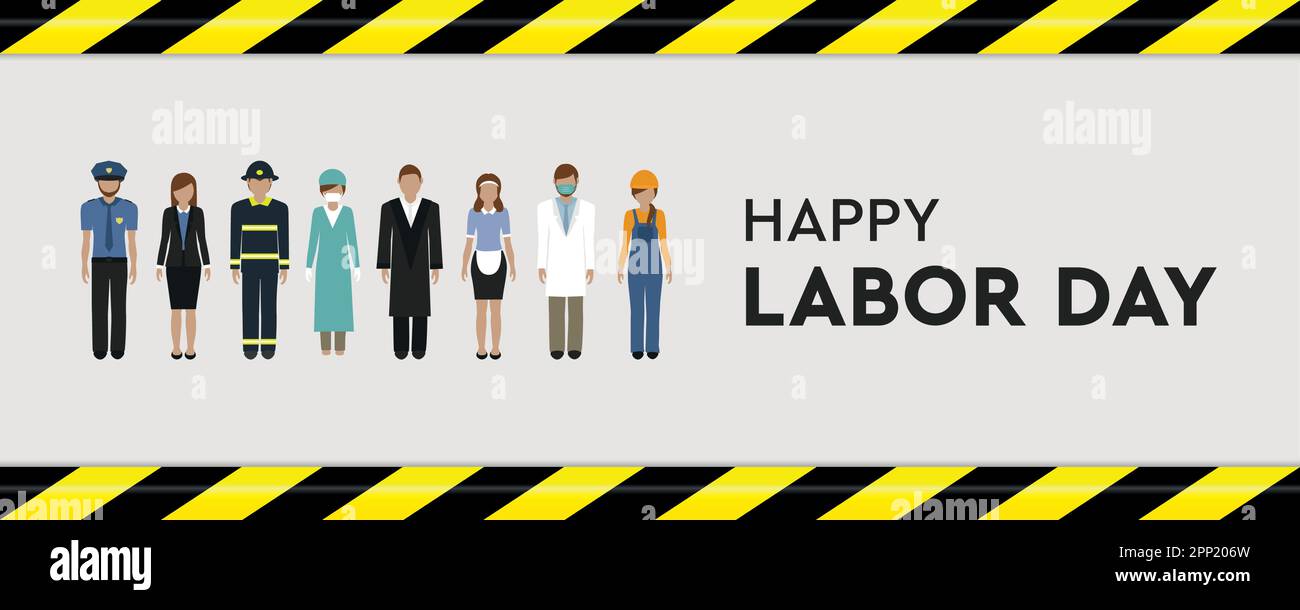 happy labor day 1 may worker different professional groups Stock Vector ...