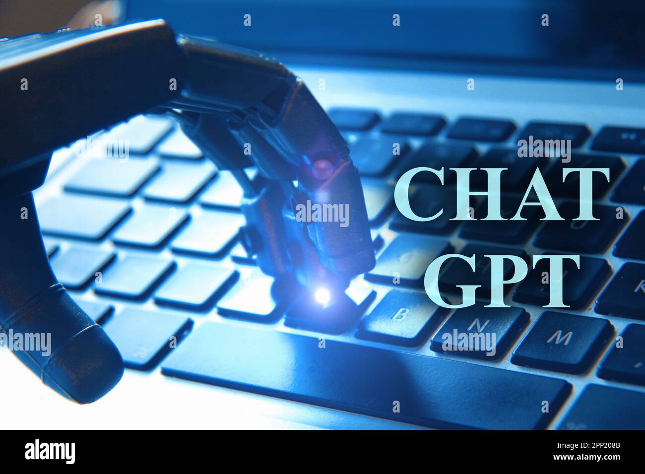 Florence , Italy April 19th 2023. ChatGPT neon light sign concept, open ...