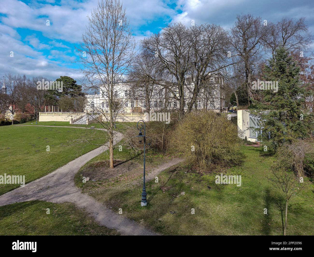 Palace and park complex in the city of Ostromecko, Poland Stock Photo ...