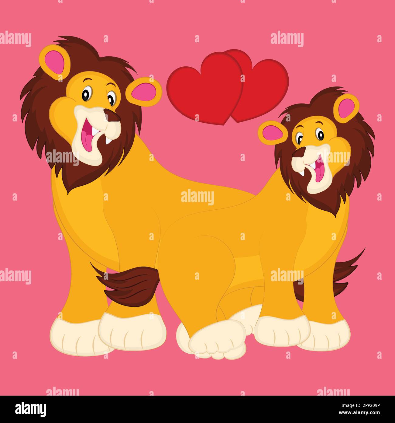 Lion couple not seal not illustration Stock Vector Images - Alamy