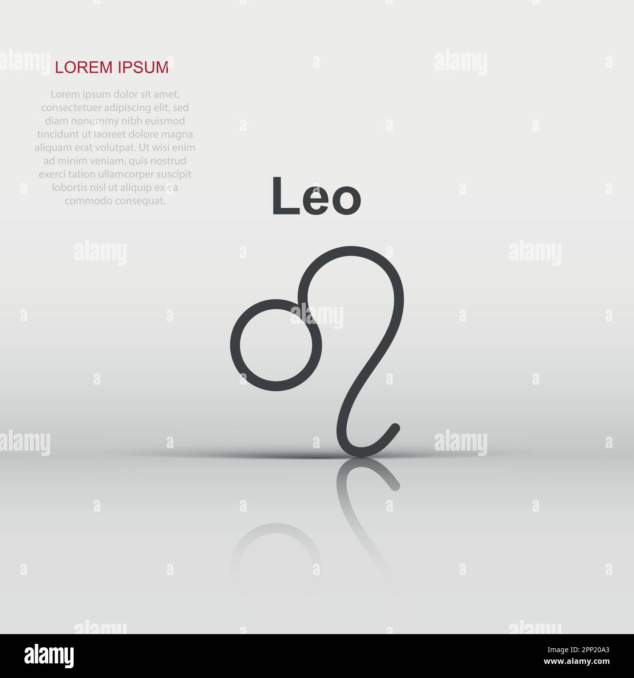 Vector leo zodiac icon in flat style. Astrology sign illustration ...