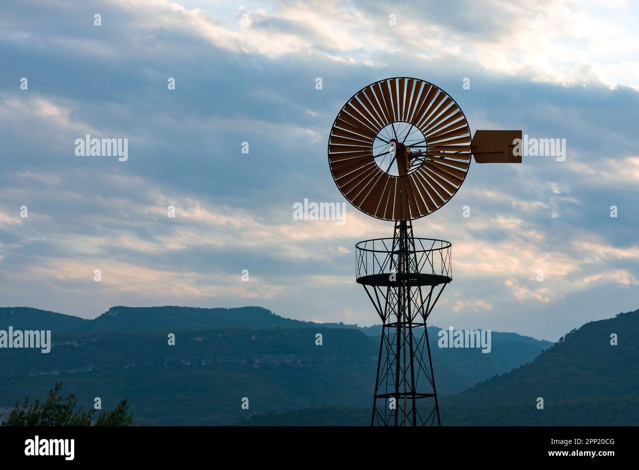 Windmill on a metal mast Stock Photo - Alamy