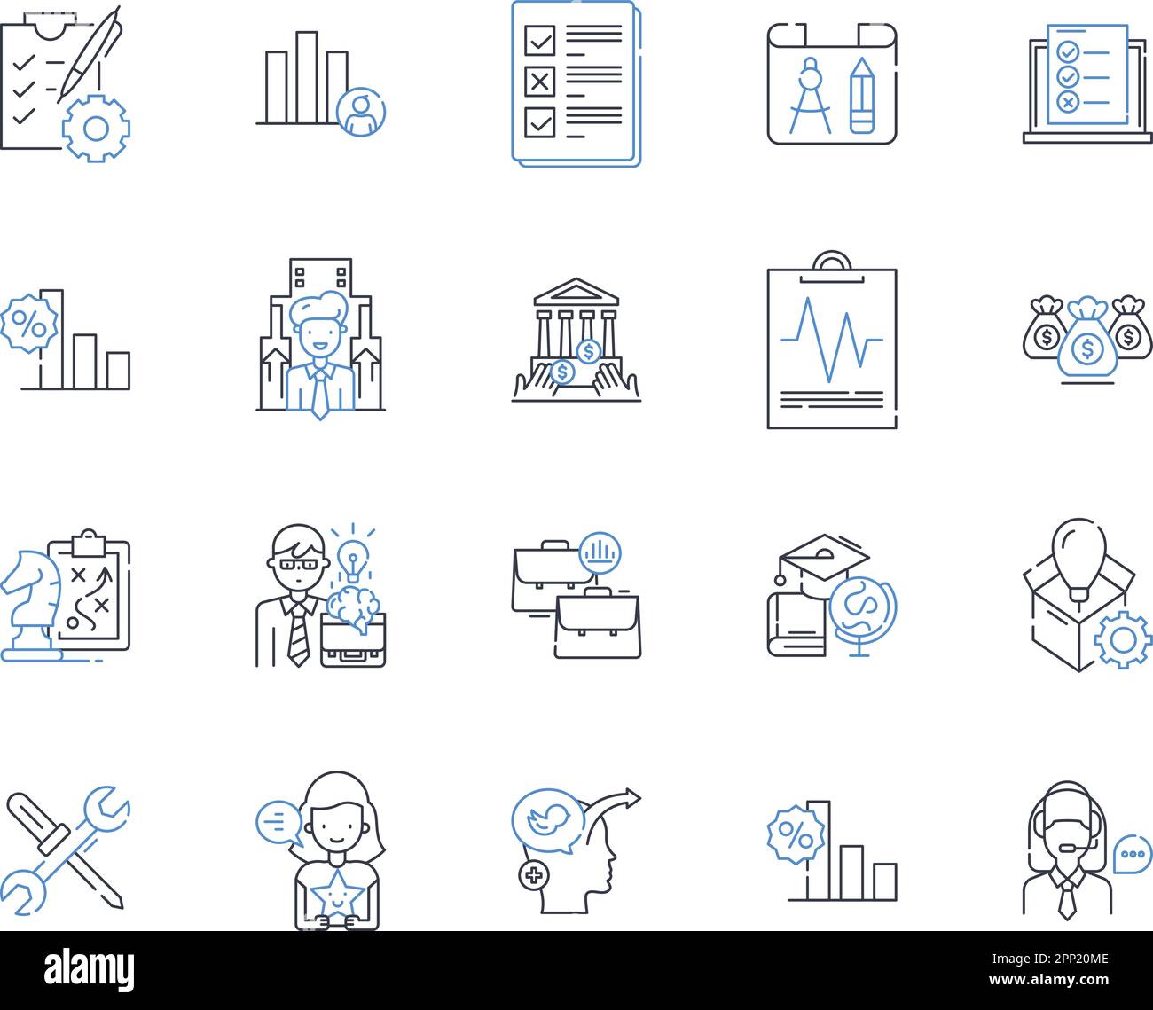 Workspace Environment Line Icons Collection Ergonomics Collaboration Efficiency Flexibility