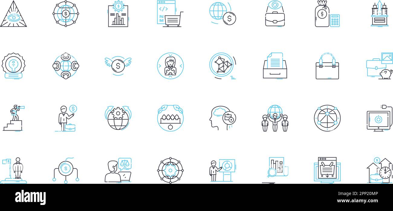 Financial advancement linear icons set. Investment, Saving, Wealth ... Financial advancement linear icons set. Investment, Saving, Wealth ...