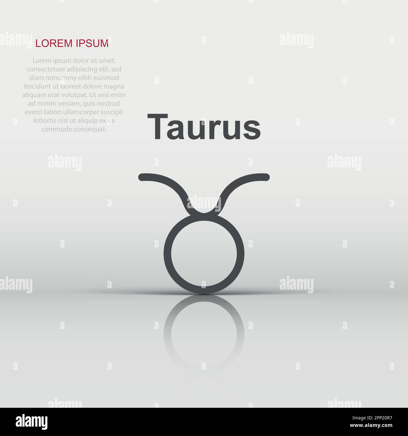 Vector taurus zodiac icon in flat style. Astrology sign illustration ...