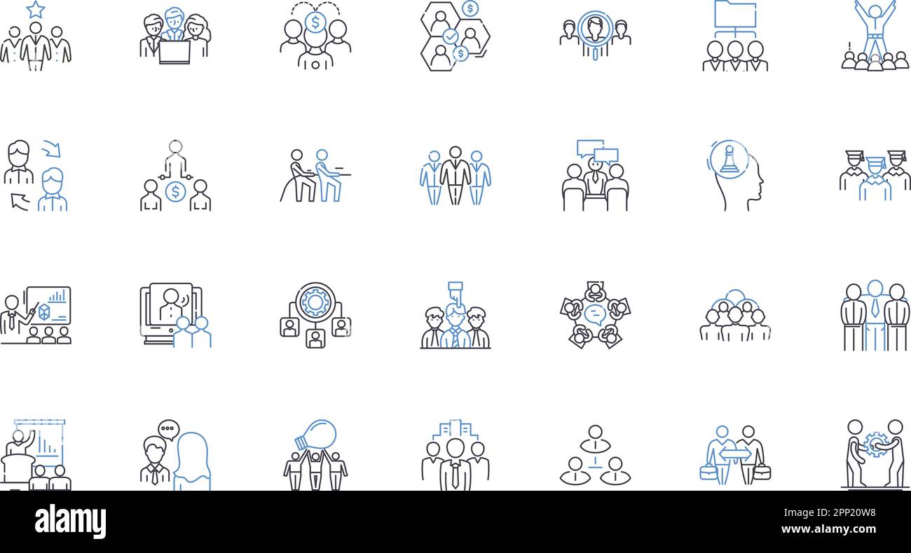 Joint Ventures Line Icons Collection Collaboration Partnership Synergy Integration Alliance