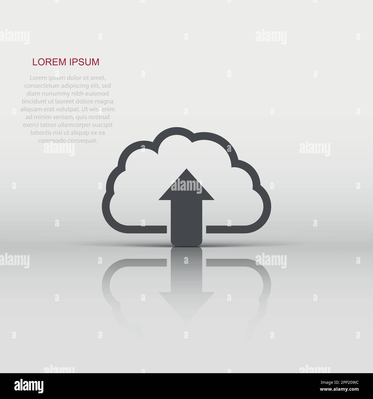 Vector cloud icon in flat style. Cloud sign illustration pictogram ...
