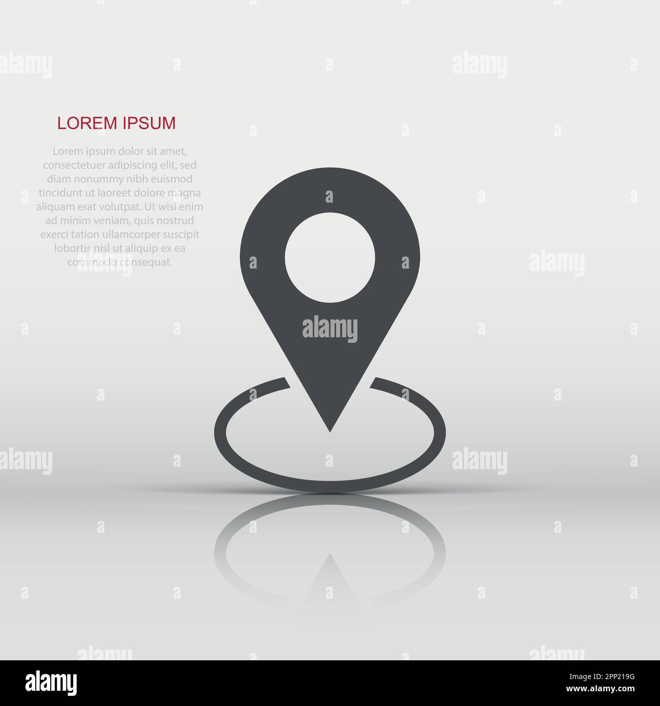Vector pin location icon in flat style. Navigation map, gps sign ...