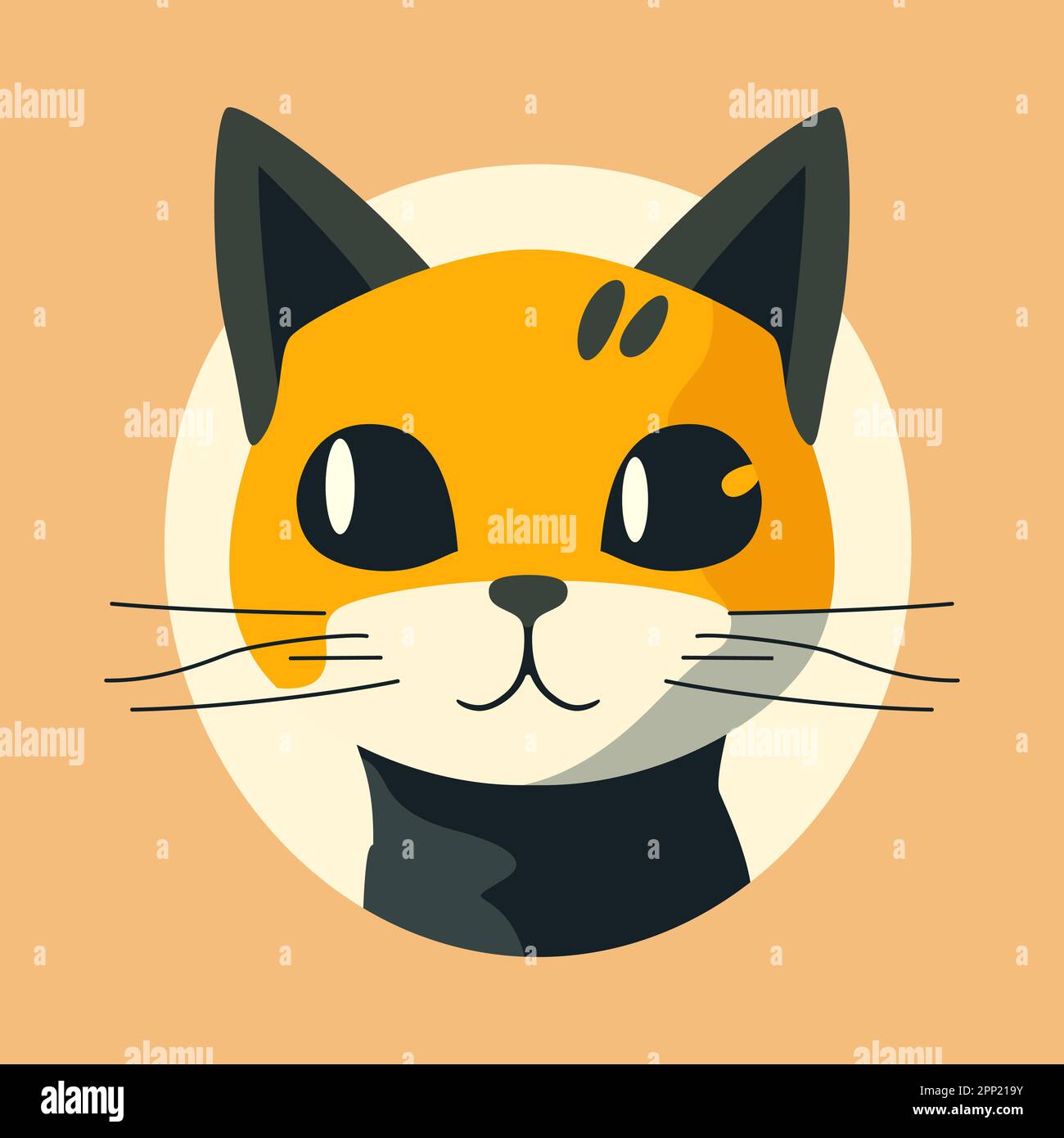 Cat head logo design. Abstract drawing cat face. Cute cat face. Vector ...