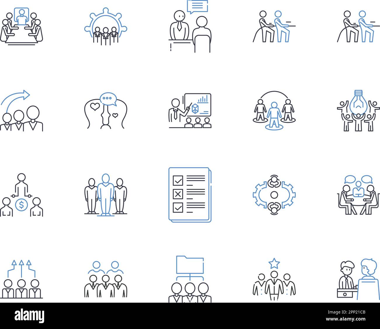 Union line icons collection. Unity, Solidarity, Harmony, Cohesion ...