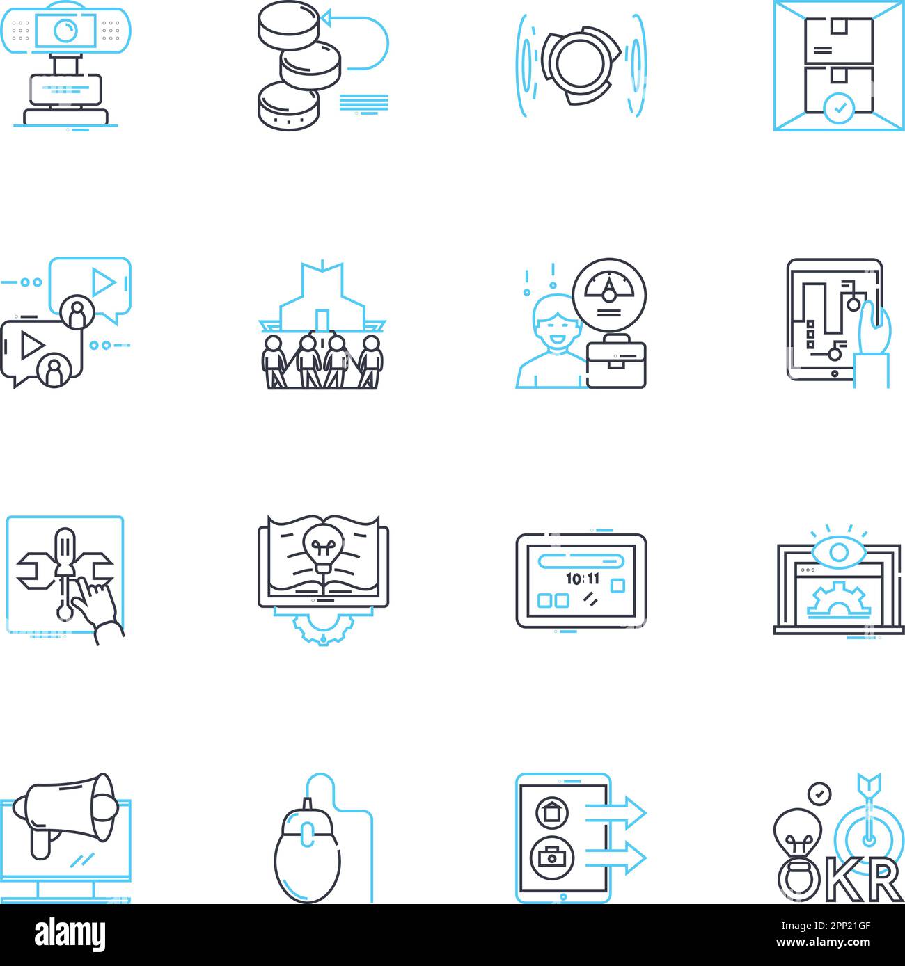 Business Agility Linear Icons Set Flexibility Adaptability