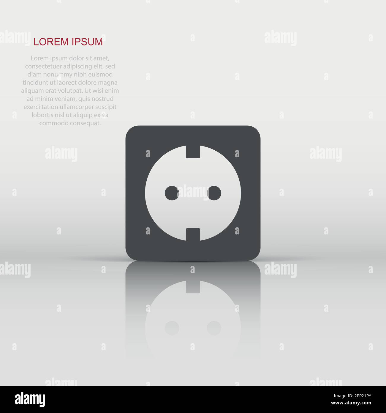 Vector extension cord sign icon in flat style. Electric power socket ...