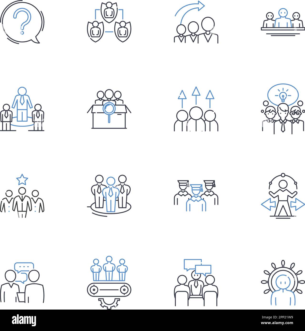 Coalition members line icons collection. Alliance, Partnership ...