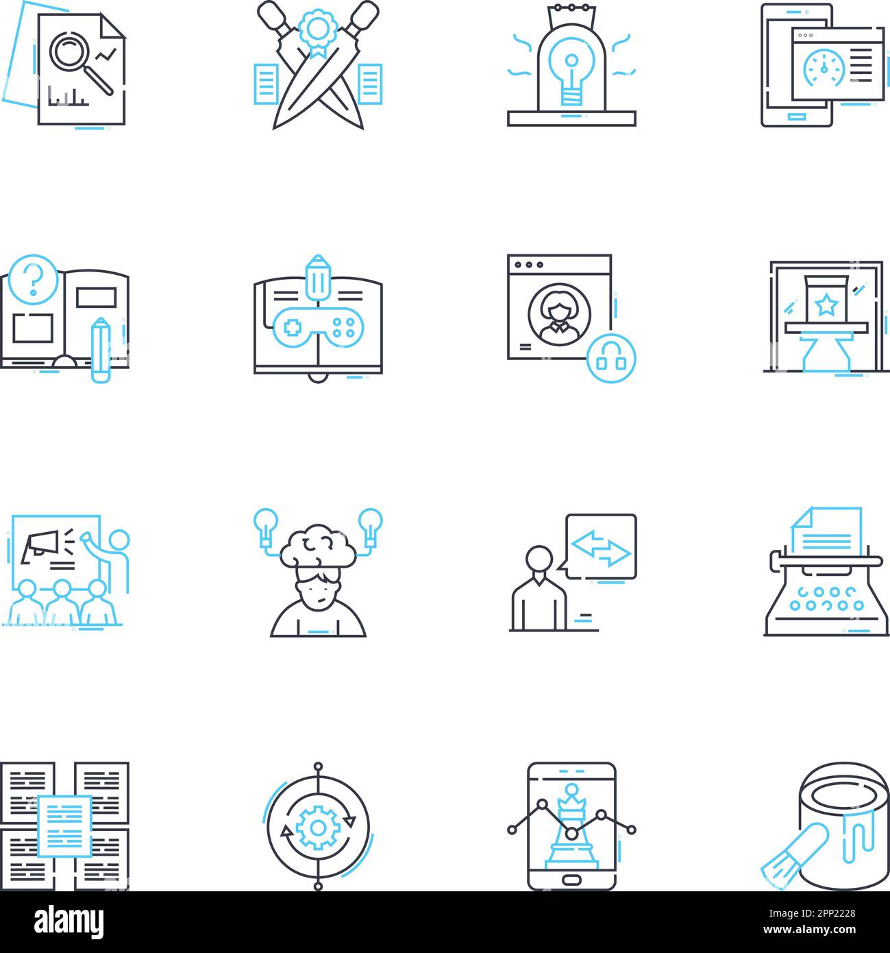 Brain images linear icons set. Neuroimaging, Cerebellum, Cortical ...