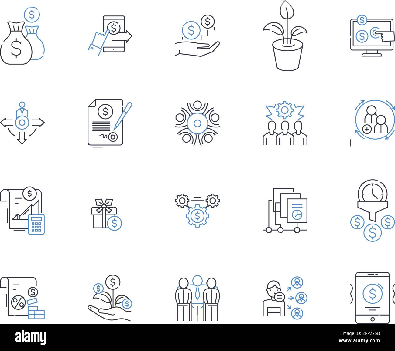 retail supervision line icons collection. Management, Sales, Customer ...