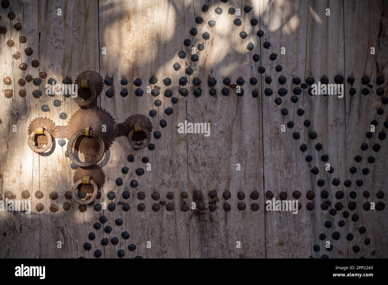 Decorative details on a door of the Ouled Otmane kasbah Stock Photo - Alamy