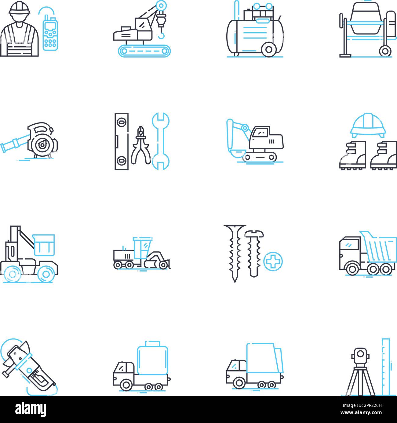 Massive building linear icons set. Monumental, Skyscraper, Towering ...