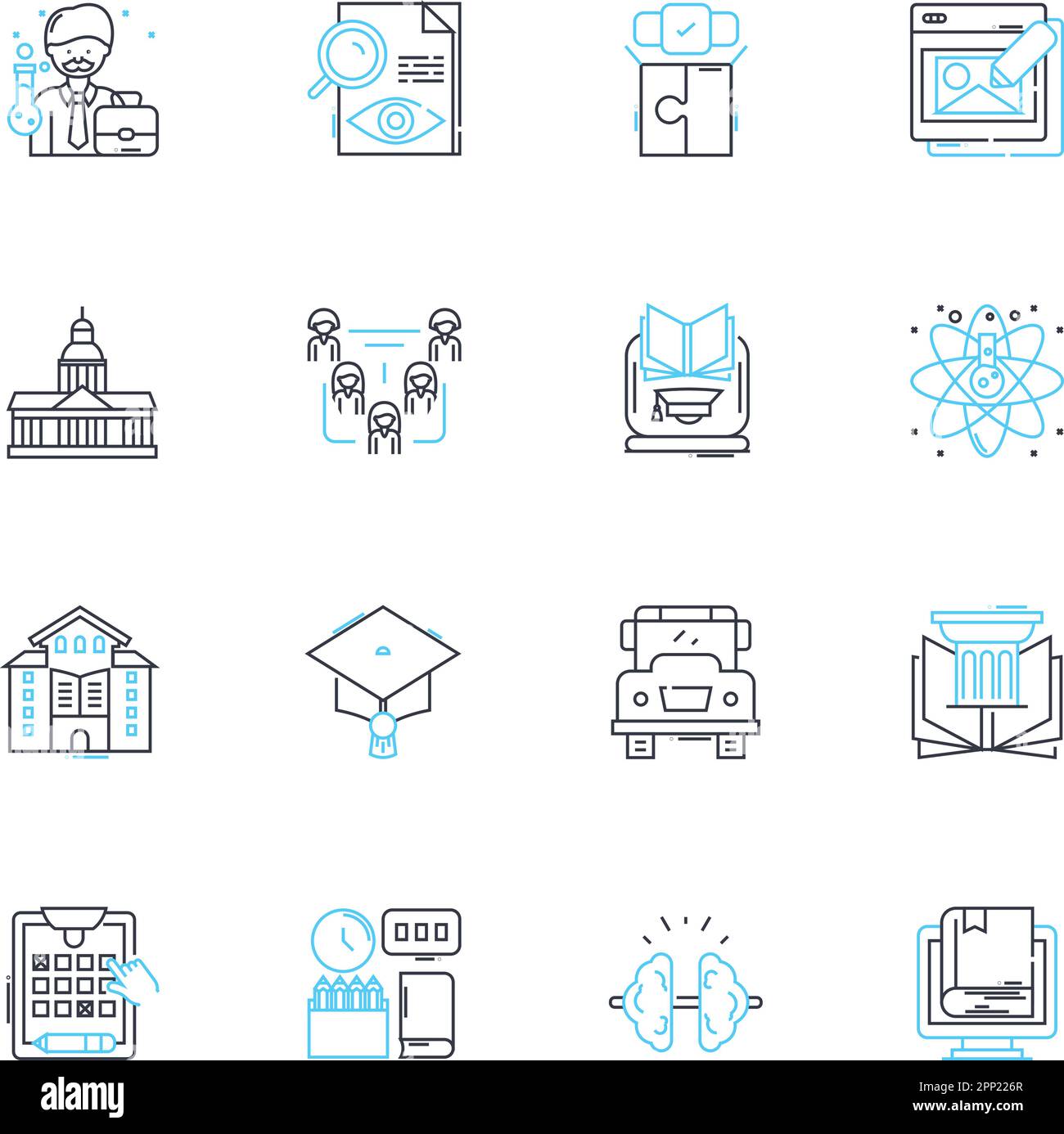 Tutoring linear icons set. Mentorship, Learning, Education, Support ...