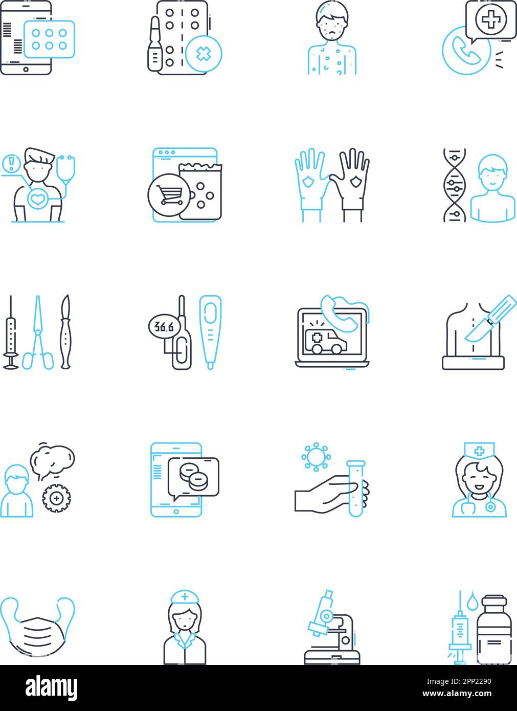 Emotional wellbeing linear icons set. Resilience, Serenity, Compassion ...