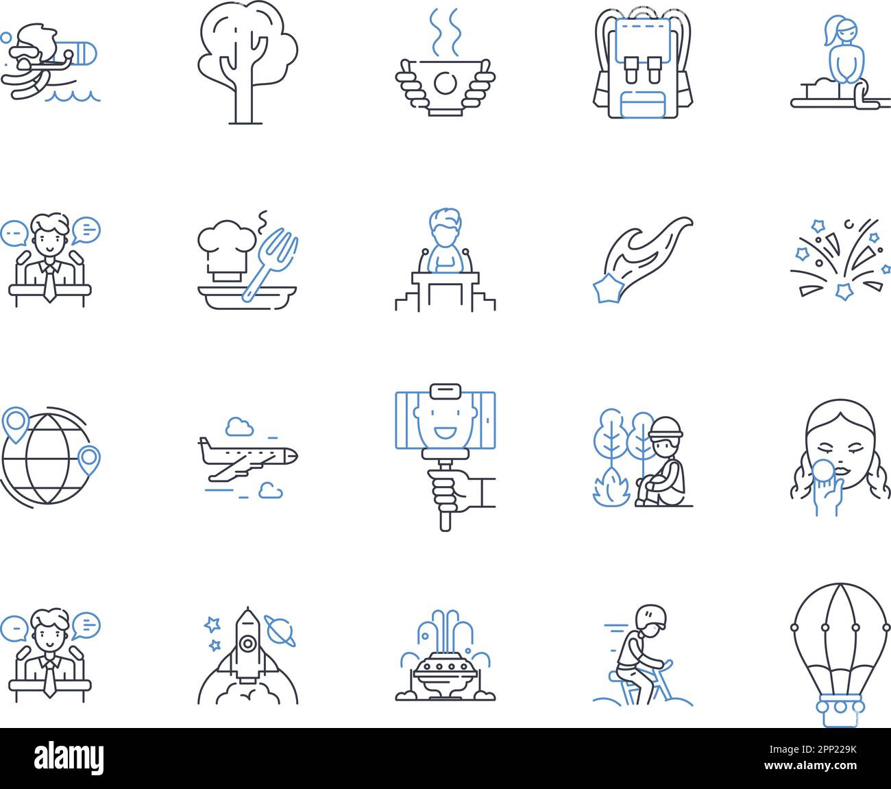 Carefree amusement line icons collection. Fun, Playful, Lighthearted ...
