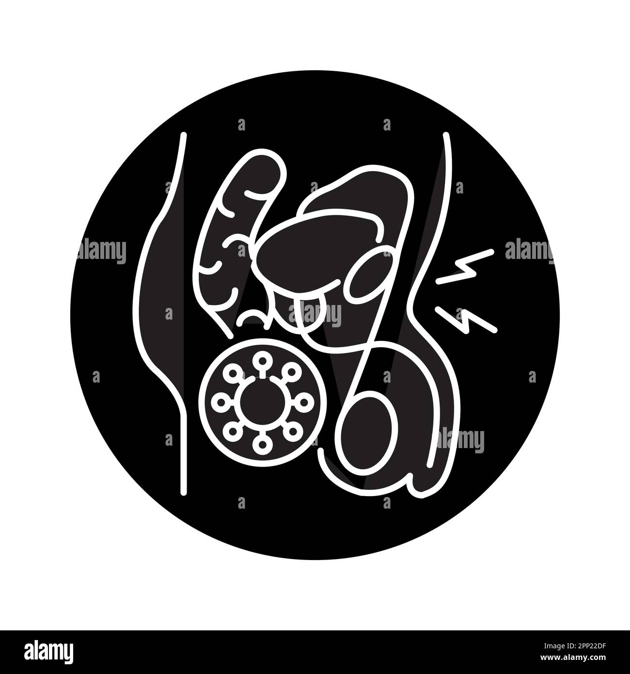 Male genitourinary system virus diseases color line icon. Pictogram for ...