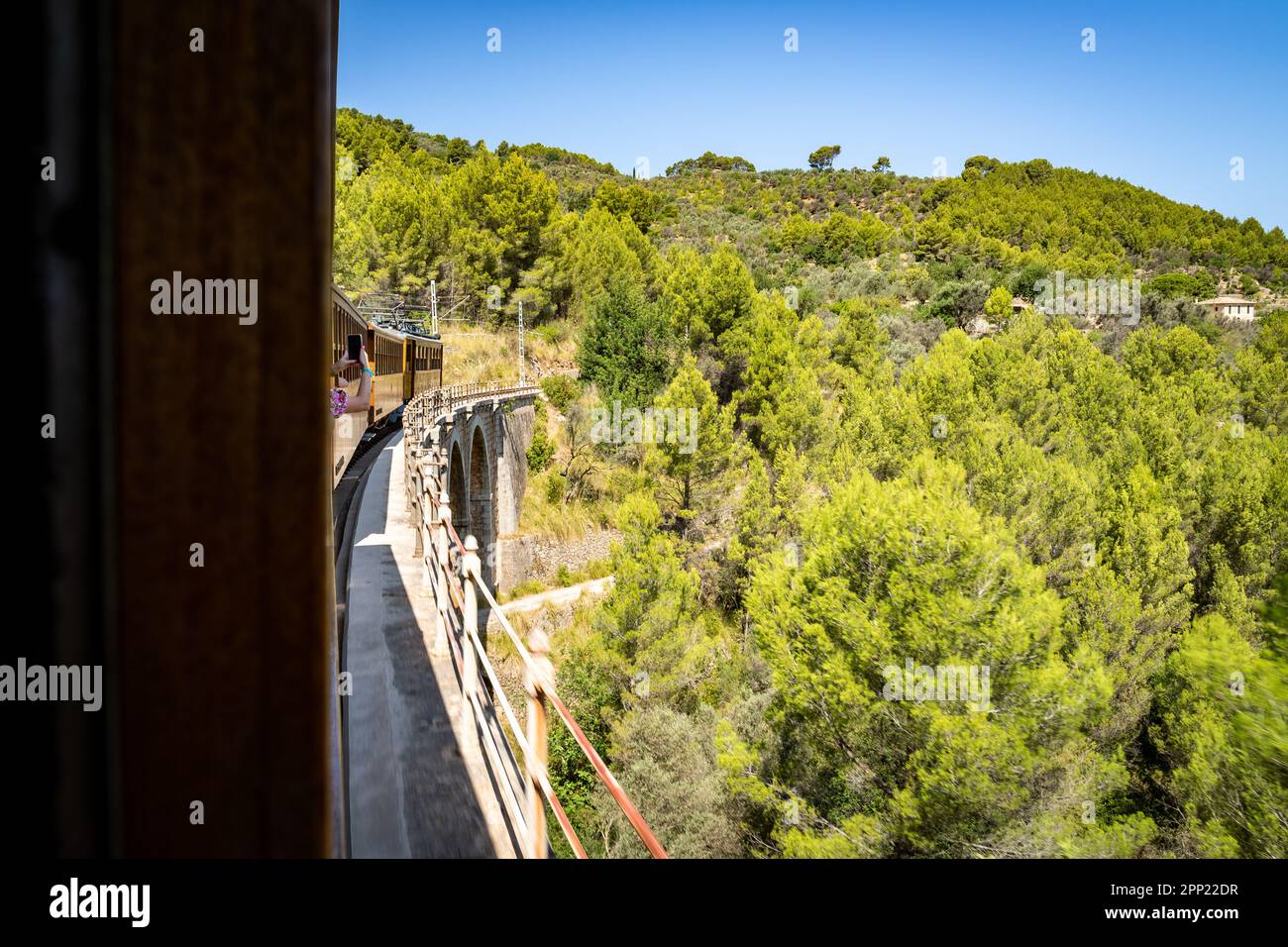 Historic Wooden Train on a Bridge in Mallorca, Spain Stock Photo - Alamy