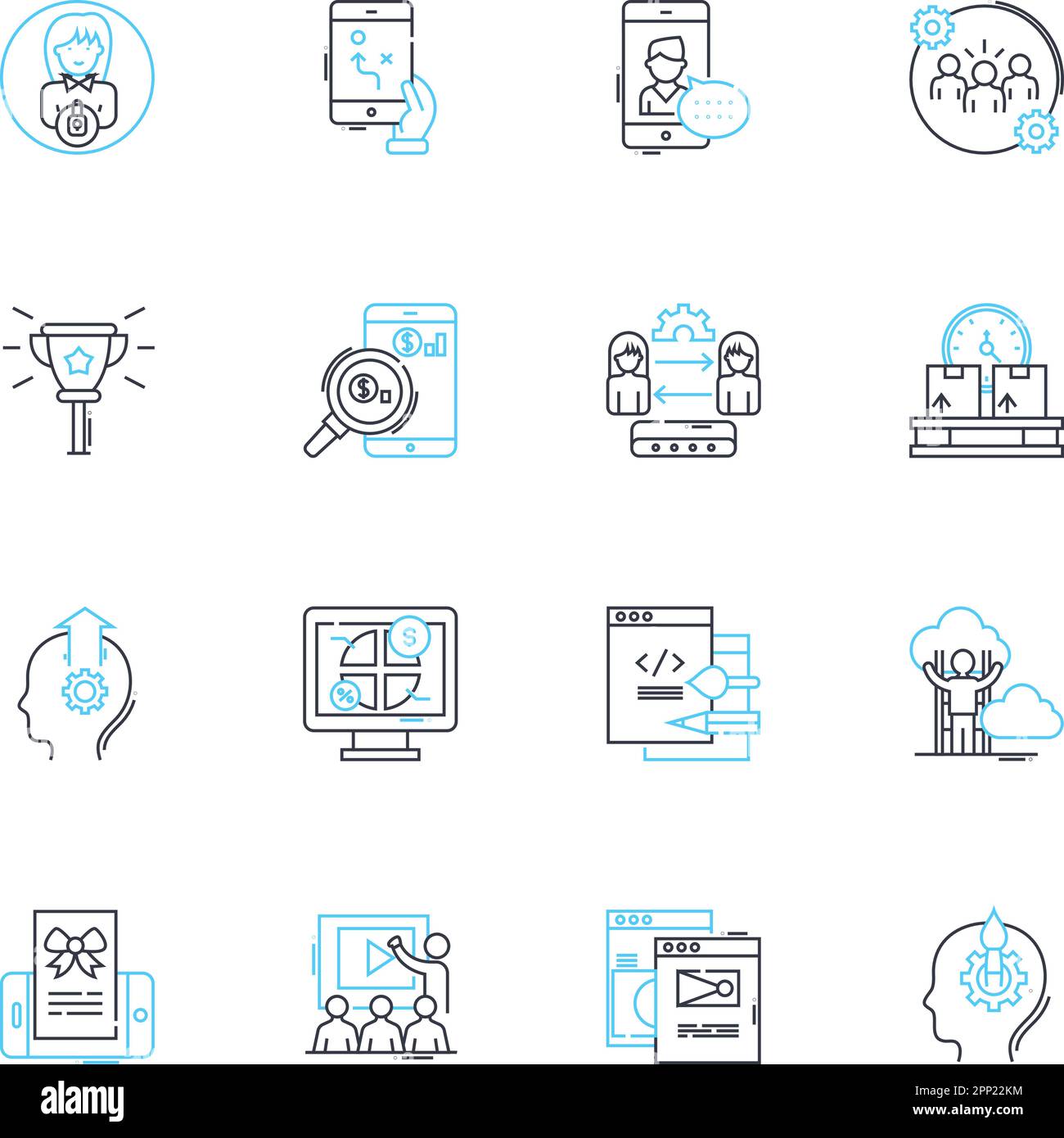 Car dealership linear icons set. Automotive, Inventory, Sales, Deals ...