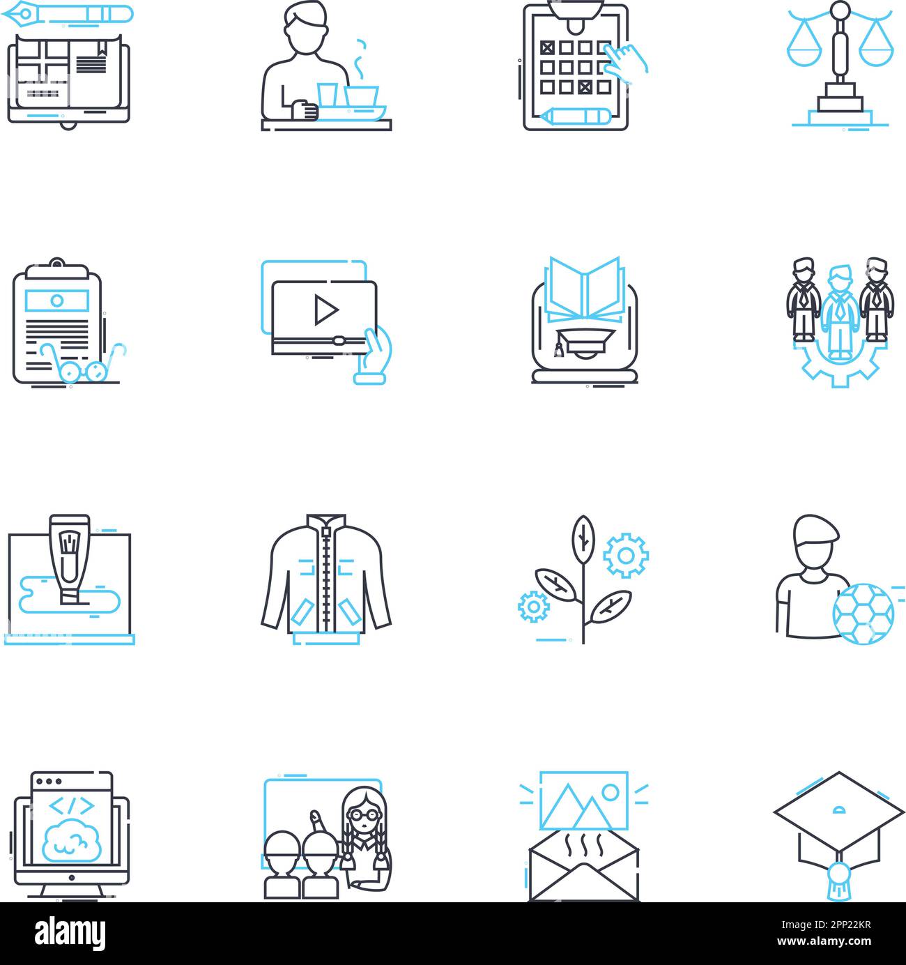 Proficiency linear icons set. Competency, Skillfulness, Mastery ...
