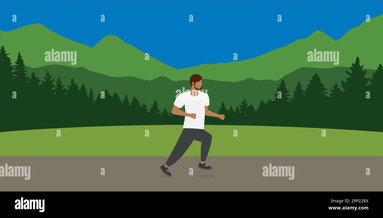 Man running on mountain Stock Vector Images - Alamy