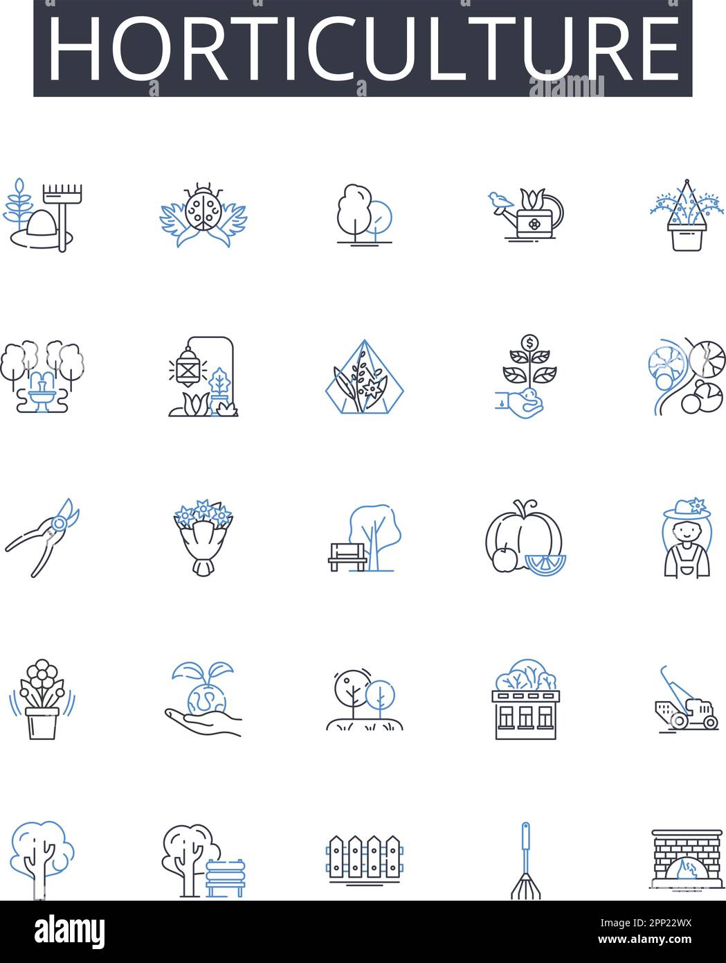 Horticulture line icons collection. Gardening, Cultivation, Agronomy ...