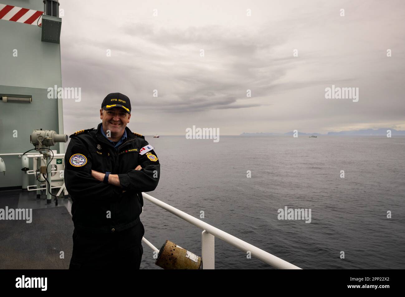 Captain Sheldon Gillis onboard HMCS Margaret Brooke during a transit of ...