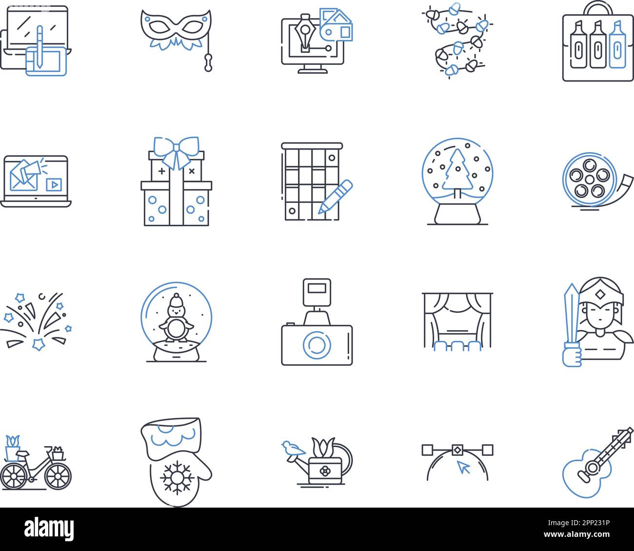 Expressive Method Line Icons Collection Emotion Creativity Art