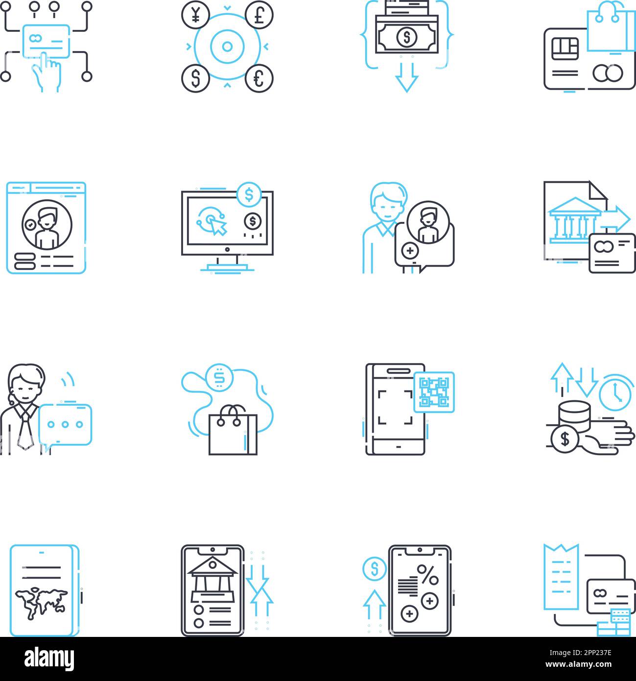 Bankroll linear icons set. Funds, My, Capital, Investment, Fundraising ...