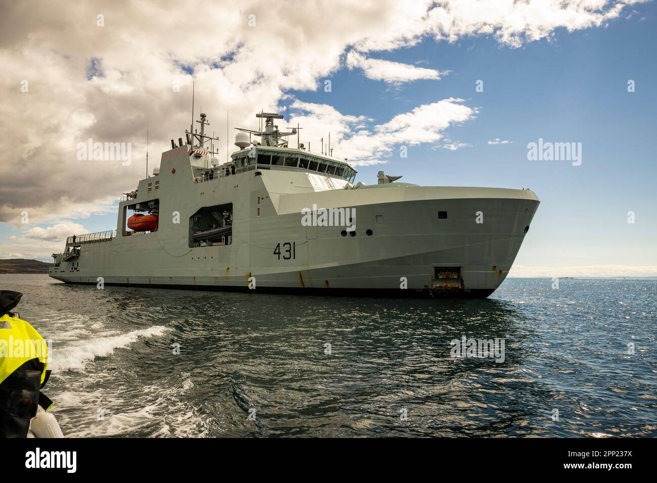 Royal Canadian Navy Arctic Patrol ship HMCS Margaret Brooke visiting ...