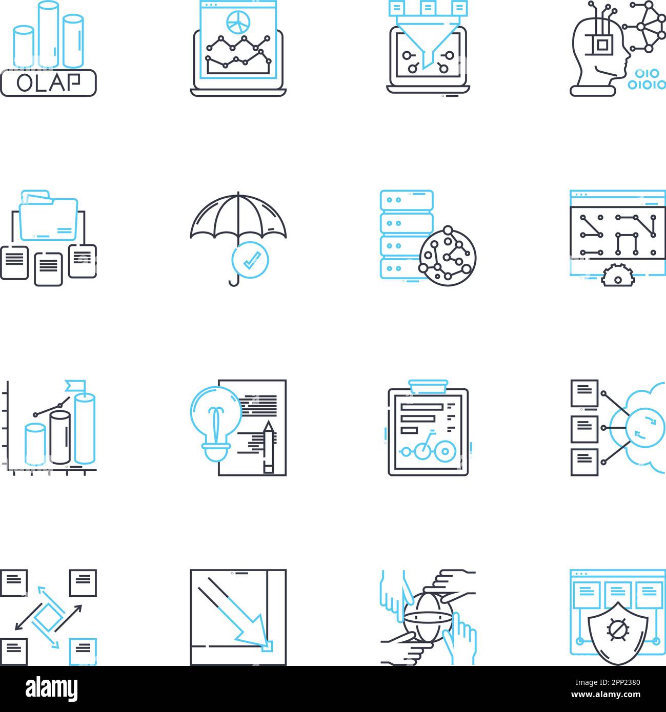 Sales forecasting linear icons set. Projections, Revenue, Optimization ... Sales forecasting linear icons set. Projections, Revenue, Optimization ...
