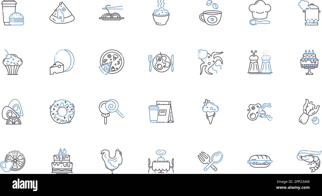 Livestock line icons collection. Cattle, Pigs, Sheep, Goats, Horses ...