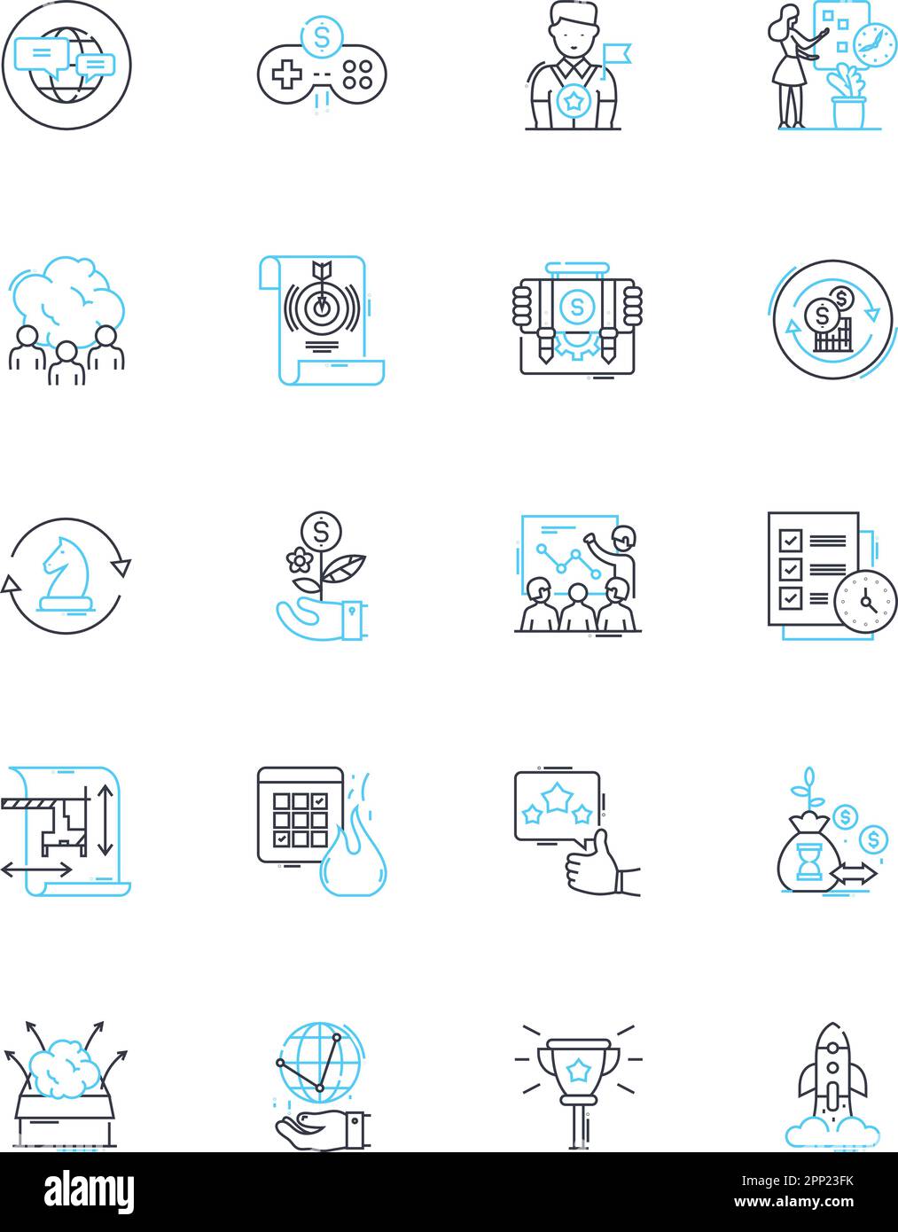 Business ethics linear icons set. Integrity, Accountability ...
