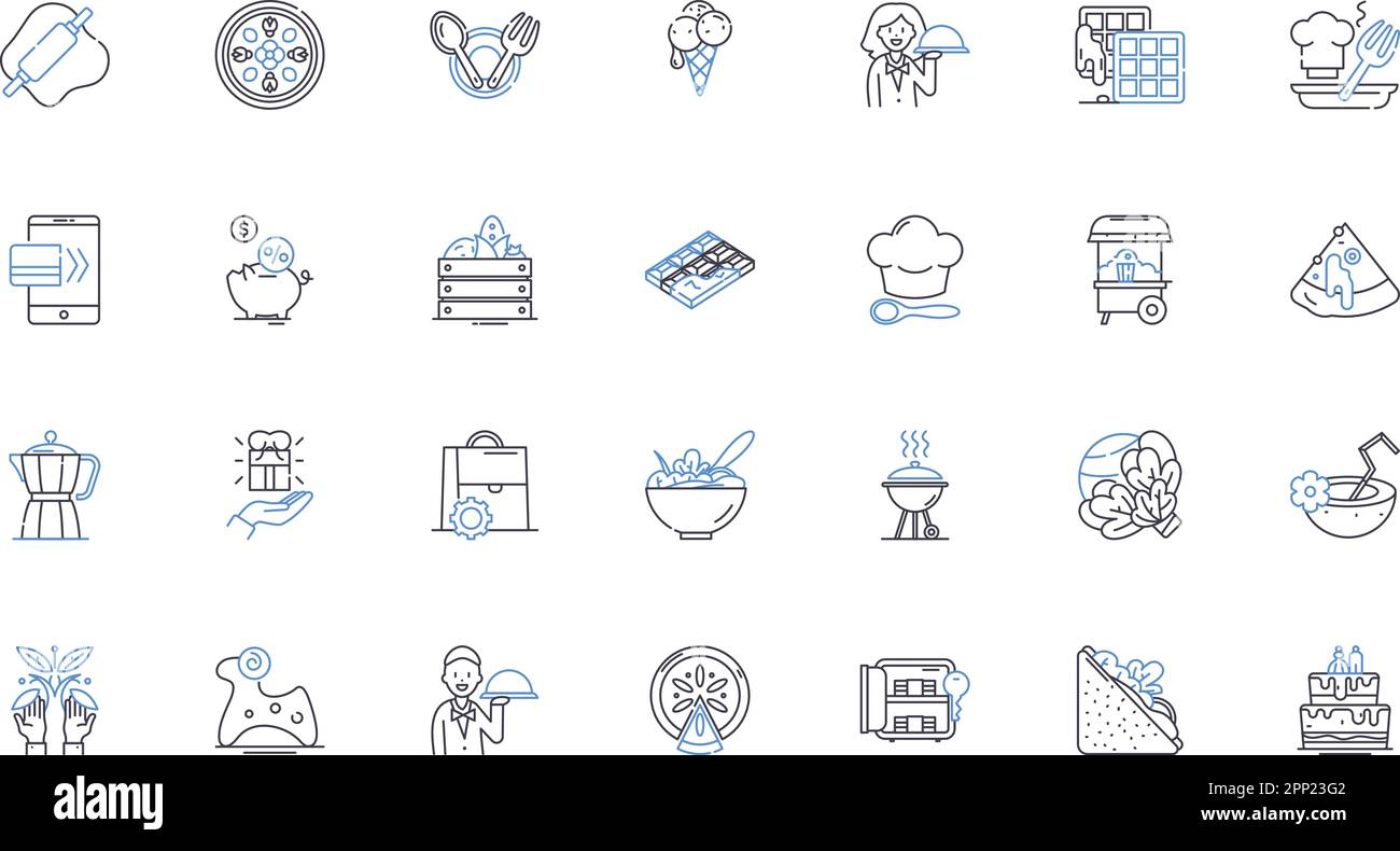 Dessert store line icons collection. Sweet, Yummy, Treats, Delightful ...