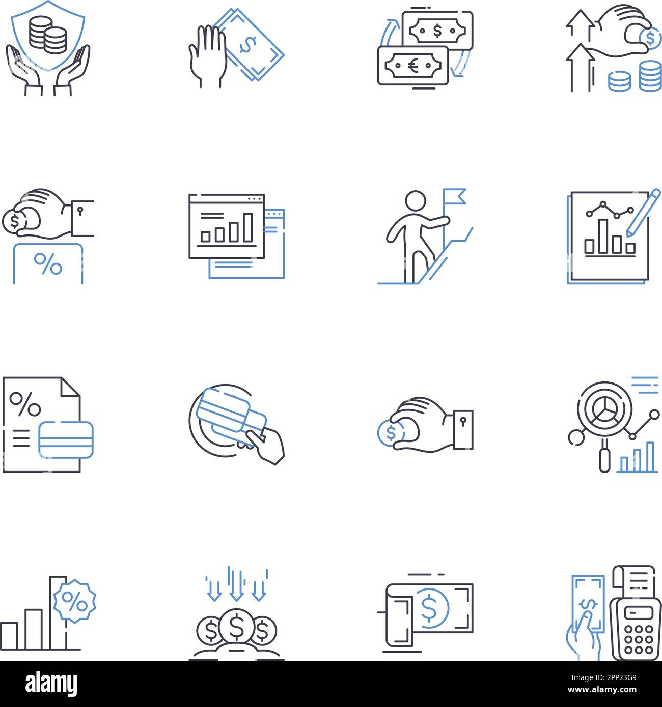 Cash flow line icons collection. Revenue, Expenses, Liquidity, Income ...