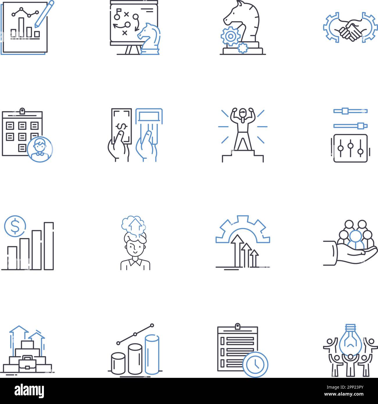 Job Productivity Line Icons Collection Efficiency Time Management Workflow Concentration