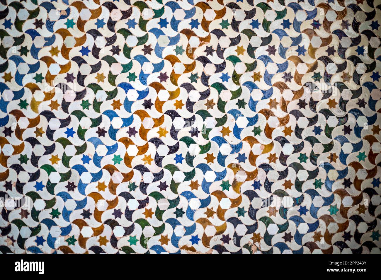 Geometric and medieval tile decoration of the palaces of the Alhambra ...