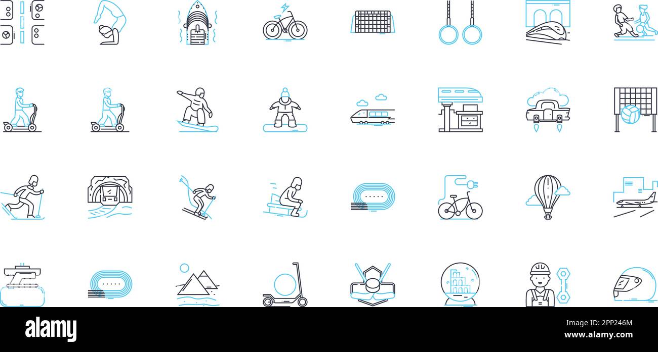 Entertainment diversion linear icons set. Amusement, Recreation ...