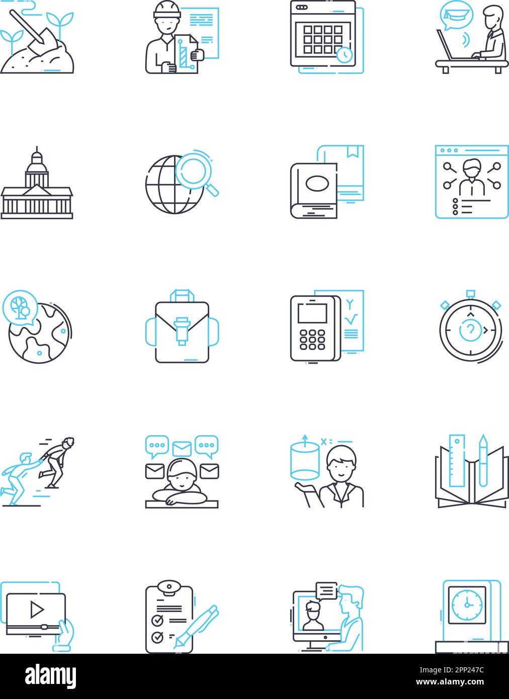 Training compnts linear icons set. Instruction, Practice, Education ... Training compnts linear icons set. Instruction, Practice, Education ...