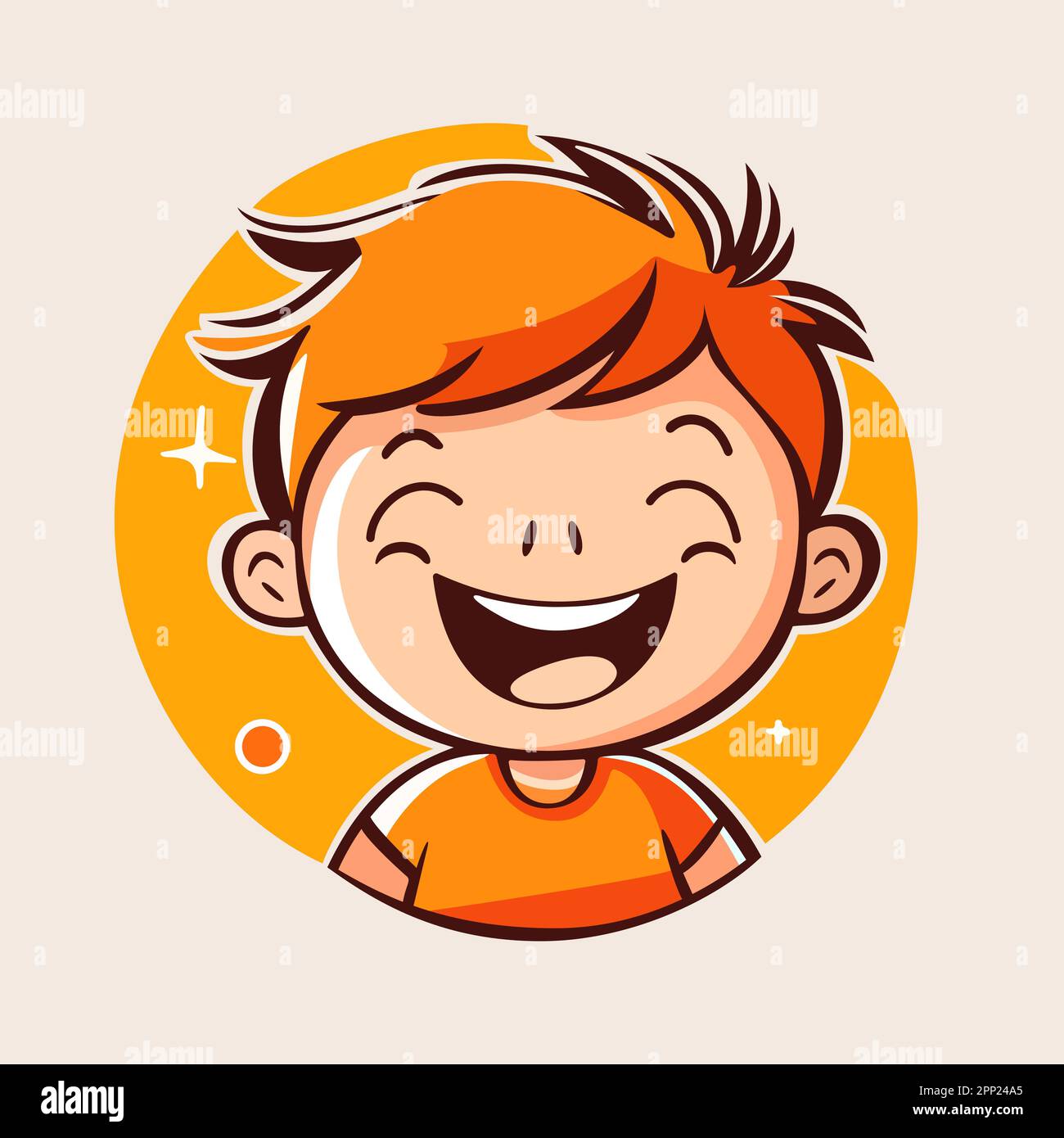 Child avatar illustration. Happy boy avatar. Simple cartoon user ...